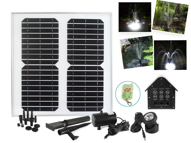 Solar Powered LED Fountain Water Pump Kit - 20W - NZ$157.41 | eMax.co.nz