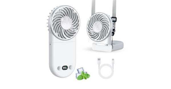 3-in-1 Portable Mini Fan & Power Bank - Handheld, Desk, Wearable - NZ ...