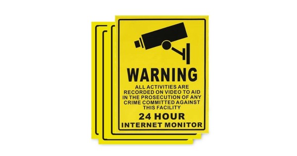 Warning CCTV Surveillance Security Camera Sticker 4PCS - NZ$2.62 | eMax ...