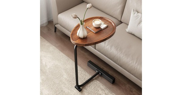 C-Shaped End Table for Couch Side Table for Living Room Bedroom - NZ$45 ...