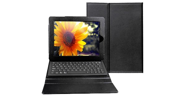 iPad Case with Bluetooth Keyboard PU Leather - NZ$18.3 | eMax.co.nz