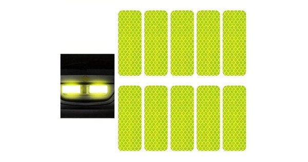 10pcs High-Visibility Green Reflective Stickers - NZ$3.05 | eMax.co.nz