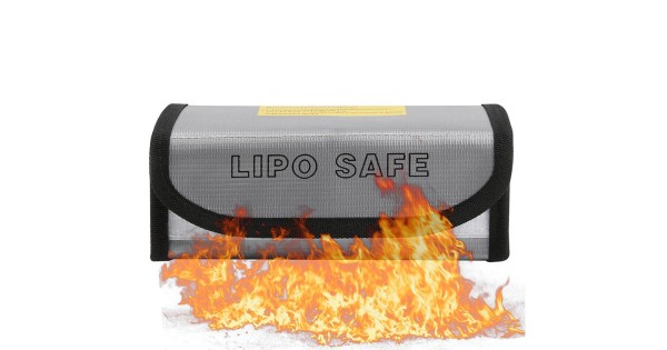 Lipo Battery Safe Storage Bag Fireproof Guard 185x75x60mm - NZ$10.5 ...