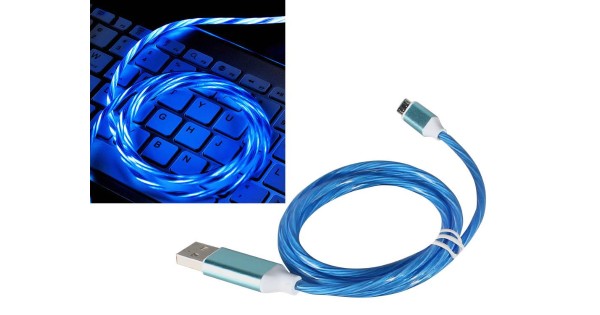 Micro USB Flowing Light Cable 2.4A Fast Charging Data Cord - NZ$3.12 ...